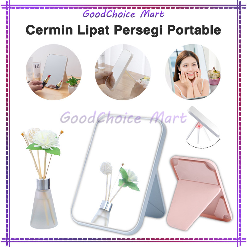 Jual Cermin Lipat Persegi / Kaca Rias MakeUp / Cermin MakeUp / Beauty ...