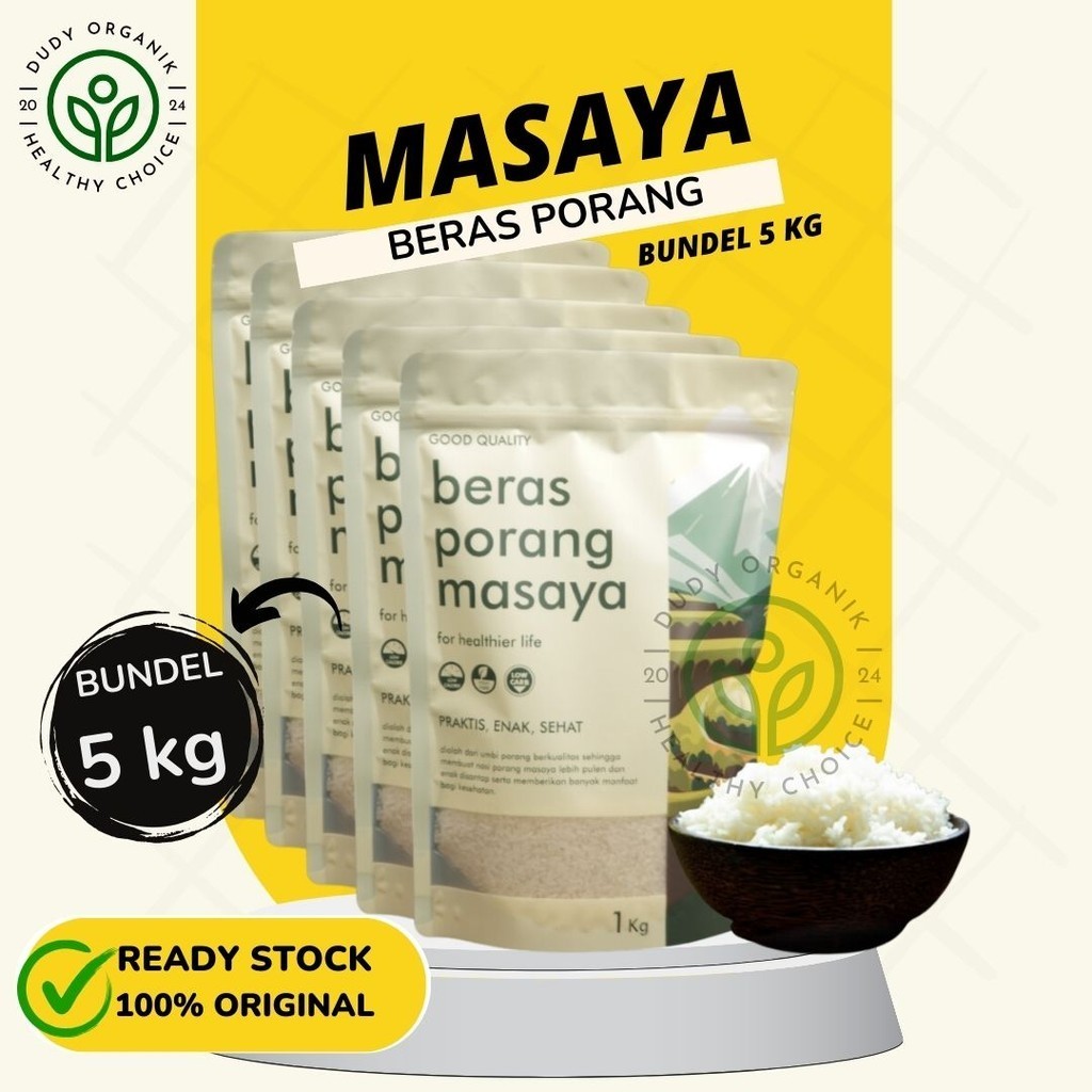 Jual PAKET BUNDLE 5 KG MASAYA BERAS PORANG - beras porang shirataki konjac diet health food ...