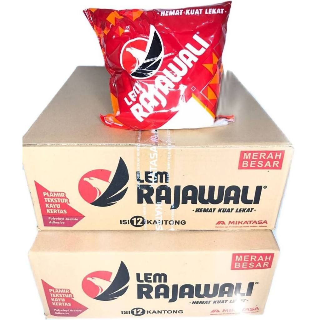 Jual Lem Putih Rajawali kemasan MERAH BESAR 1 Dus 12 Pack | Shopee ...