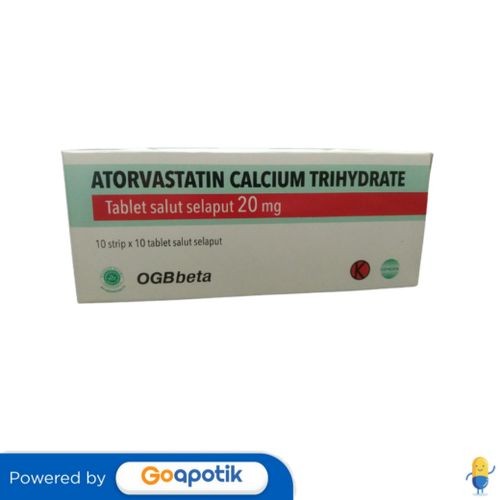 Jual Atorvastatin Calcium Trihydrate Ogb Beta 20 Mg Box 100 Tablet ...