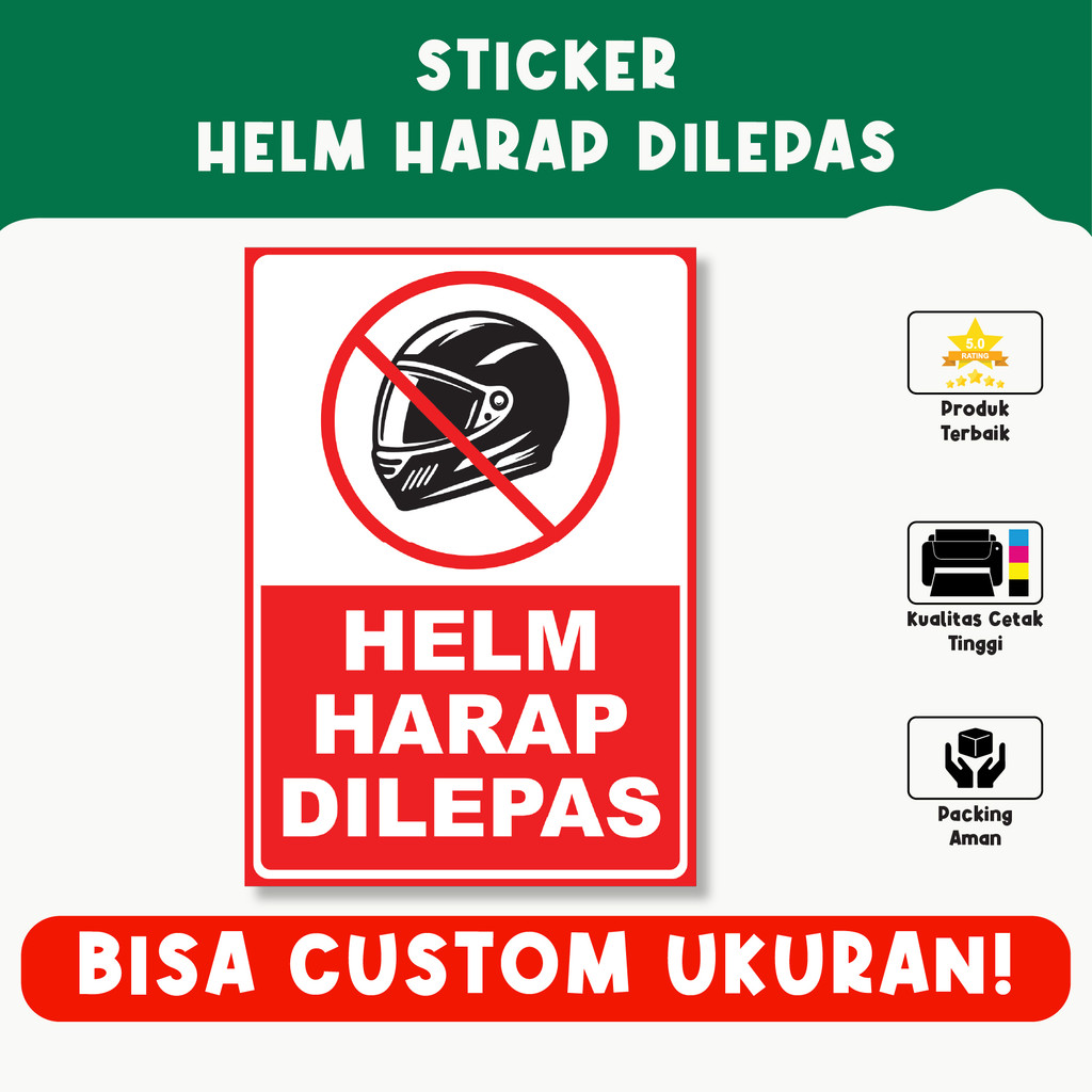 Jual Sticker Helm Harap Dilepas – Vinyl Premium, Tahan Air, Custom ...