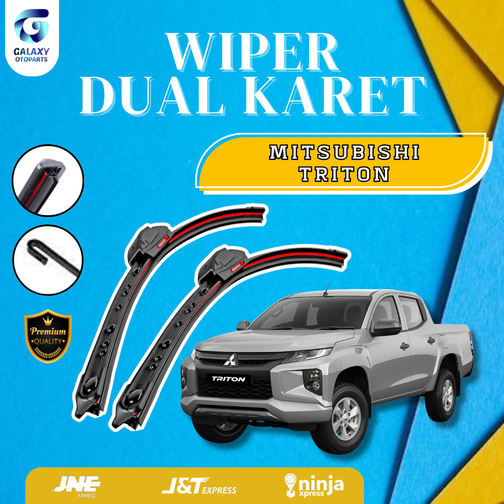 Jual Wiper Dual Blade Mobil Mitsubishi Triton Model 2 Lapis Karet 1 SET ...