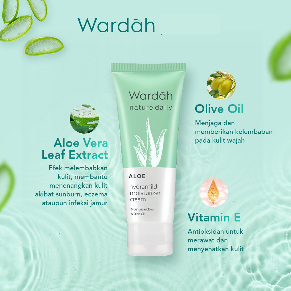 Jual Wardah Nature Daily Aloe Hydramild Moisturizer Cream - 40ml ...