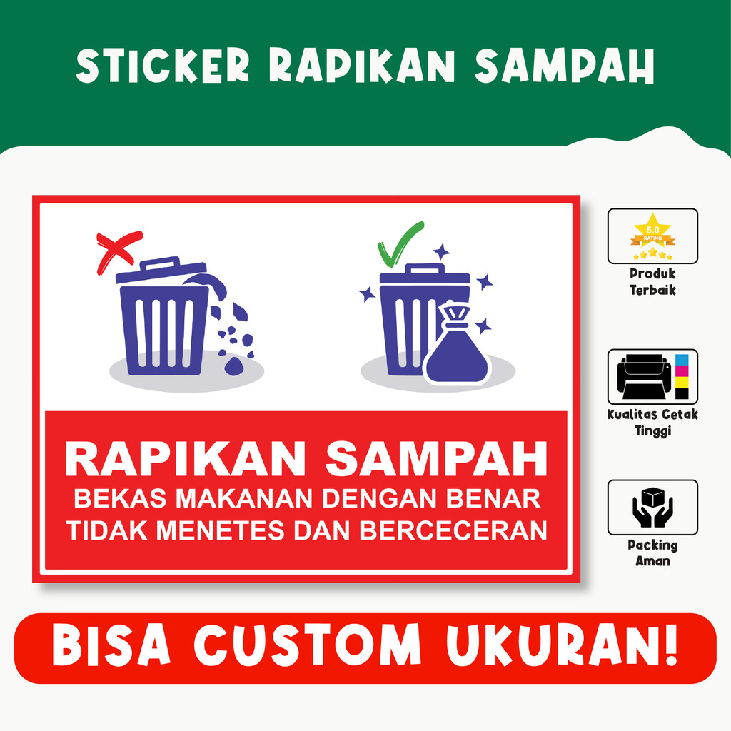 Jual Sticker Rapikan Sampah – Jaga Kebersihan dengan Mudah | Shopee ...