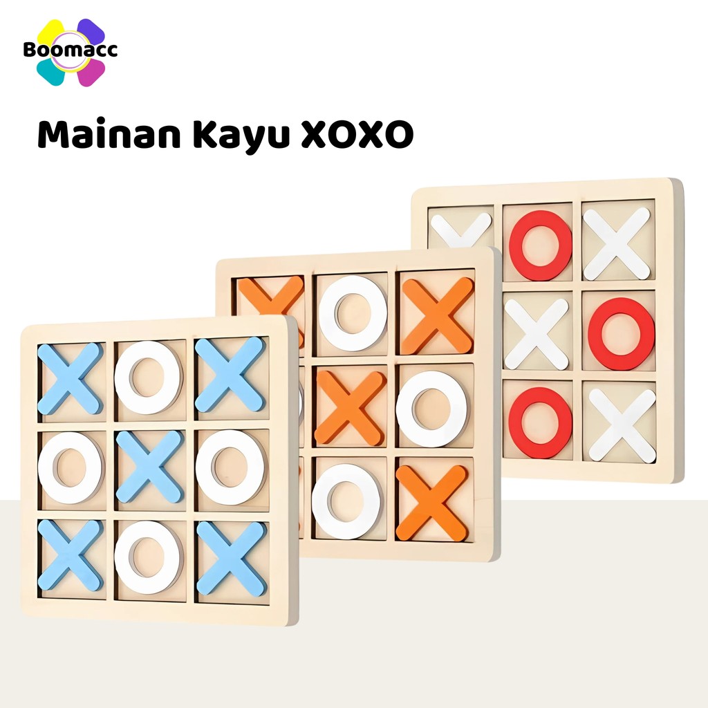 Jual Boomacc Puzzle Kayu XOXO Mainan Edukasi Tic Tac Toe Board Game ...
