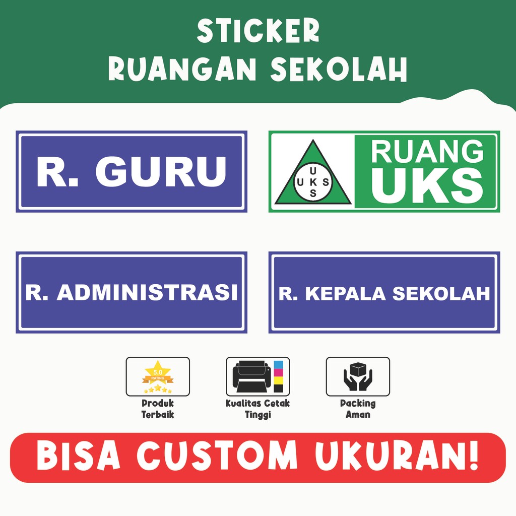 Jual Sticker Ruangan Sekolah – Penanda Ruang Guru, Kepala Sekolah ...