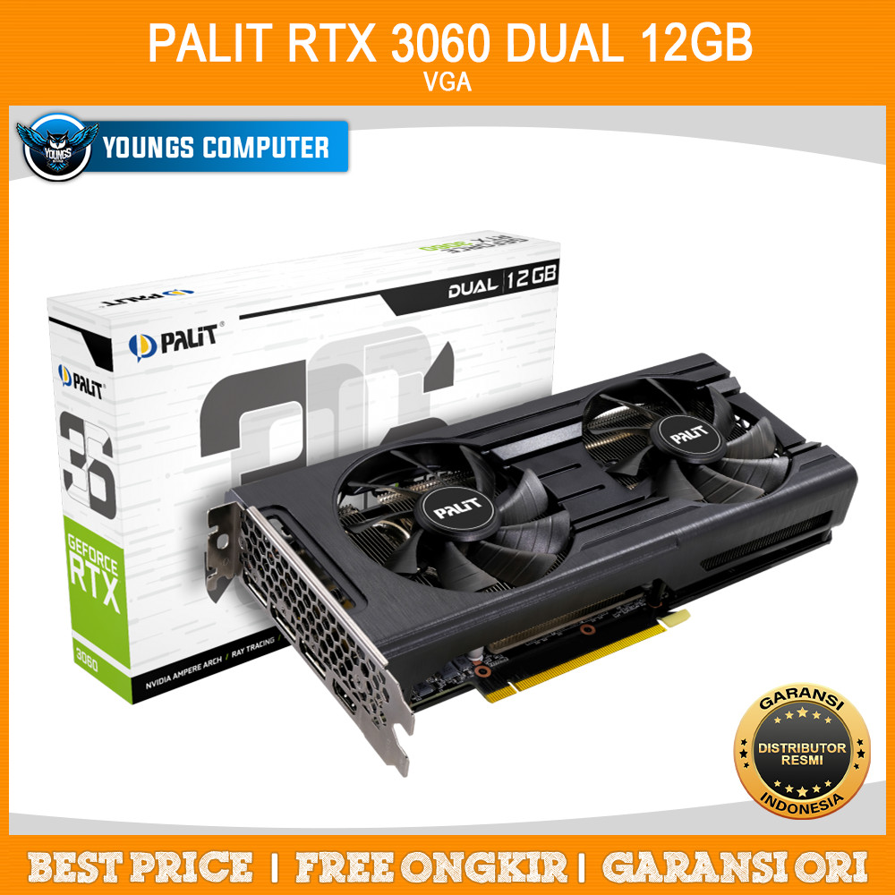 Jual VGA PALIT RTX 3060 DUAL 12GB GDDR6 | Shopee Indonesia