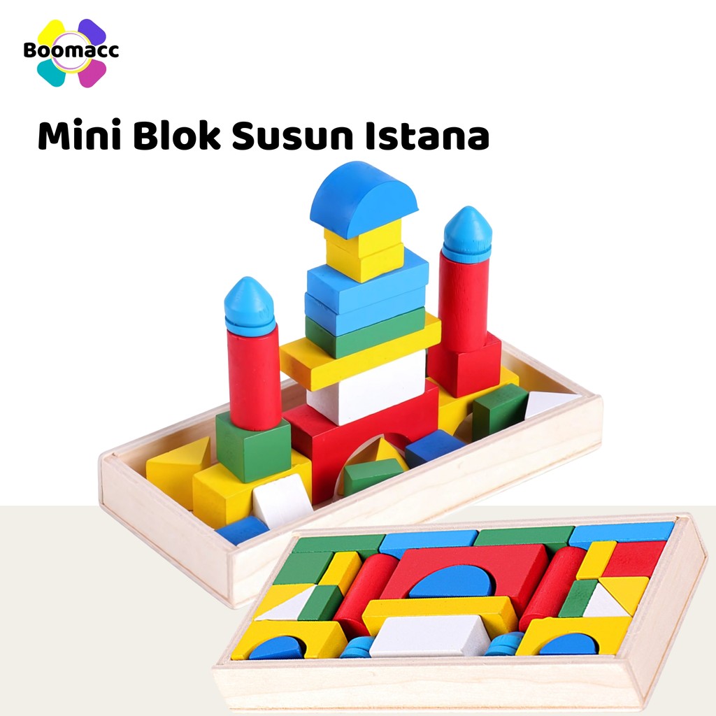 Jual Boomacc Mainan Edukasi Anak Mini Castle Balok Susun Puzzle ...