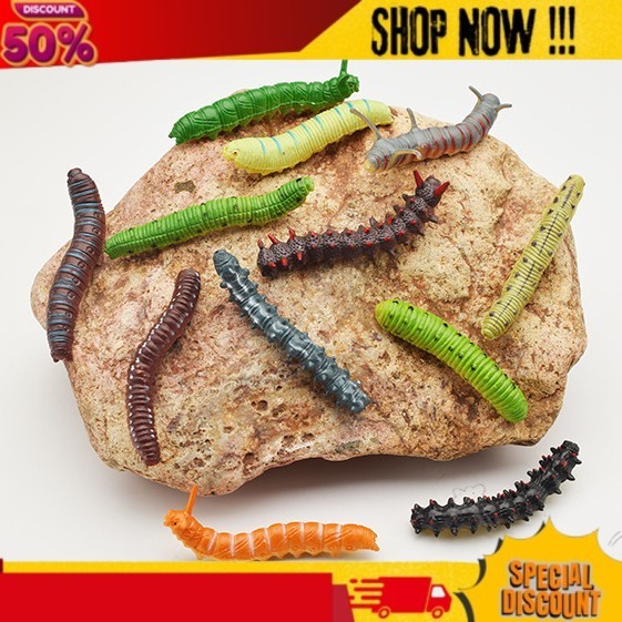 Jual LIKE UBUL 6cm acak ulat bulu caterpillar serangga mainan prank ...