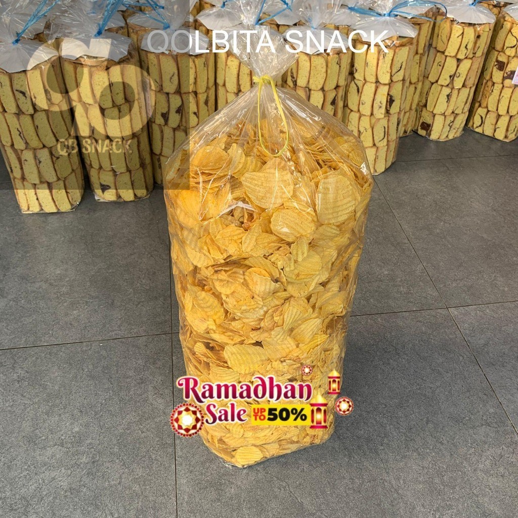 Jual QB - KERIPIK TALAS BULAT REGE 1 kg Kripik Food Snack Cemilan ...