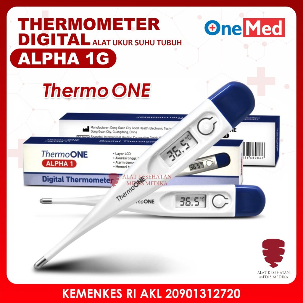 Jual Thermometer Alpha 1G ThermoOne Pengukur Temperatur Suhu Badan ...