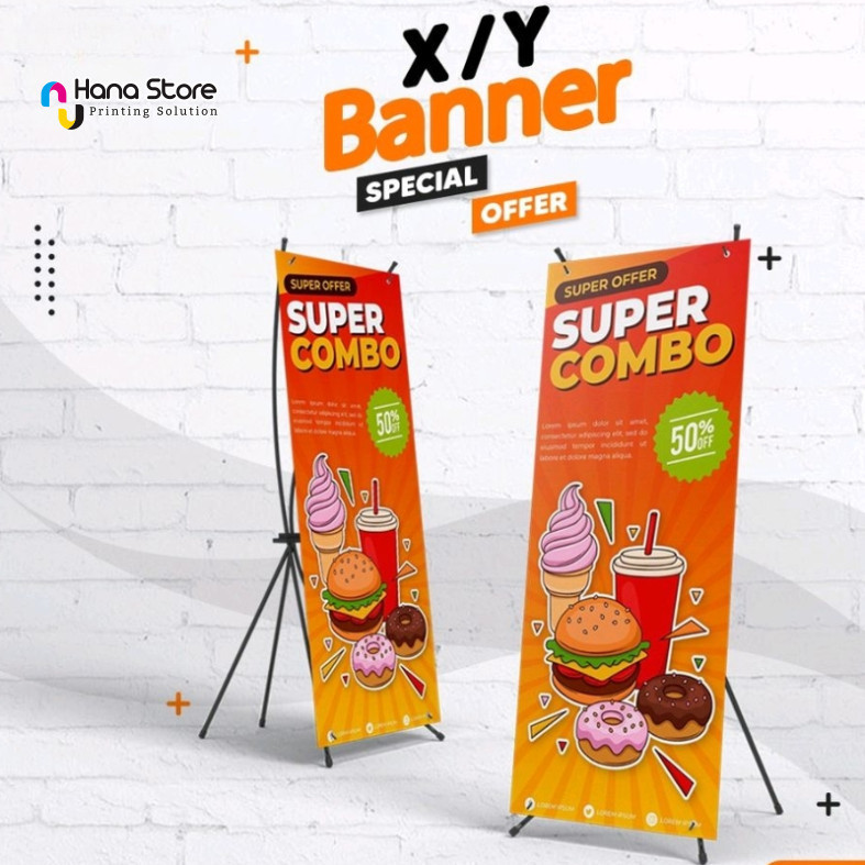 Jual X Banner 60x160cm / CETAK X Banner ( 1 SET ) Bahan Flexi 280 gsm ...