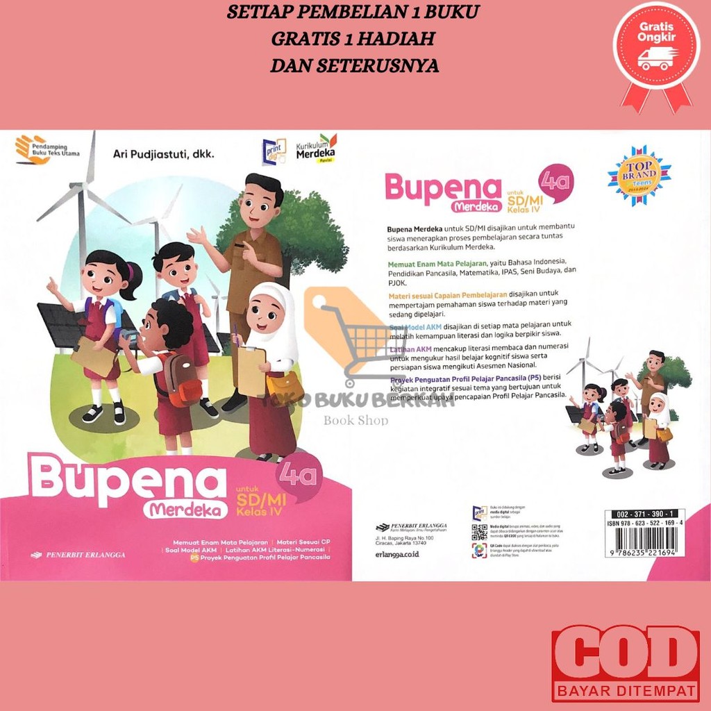 Jual Buku Bupena Revisi Kelas 4 Jilid 4A 4B 4C 4D SD/MI Kurikulum Merdeka Penerbit Erlangga ...