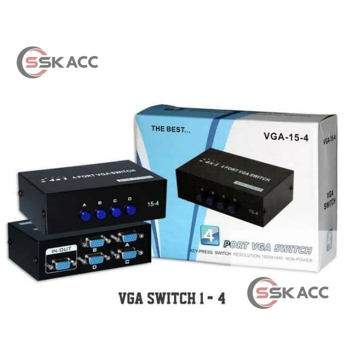 Jual VGA Switcher 4 port switch vga 4port SSKACC-KOMPUTER | Shopee ...