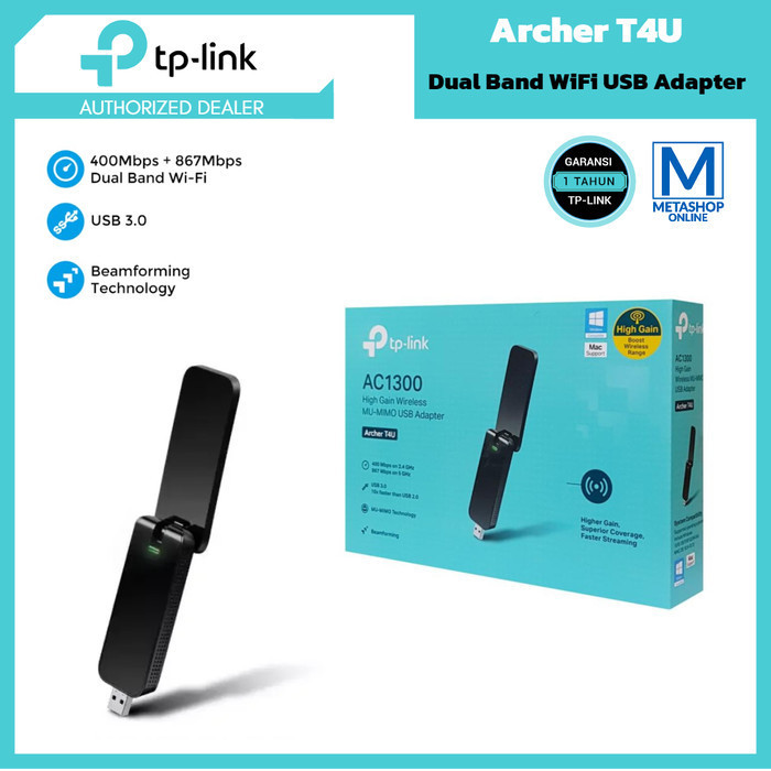 Jual TP-LINK Archer T4U AC1300 Dual Band WiFi Wireless USB Adapter TPLink | Shopee Indonesia