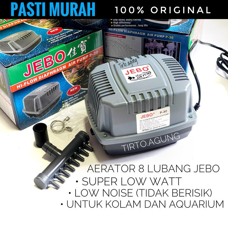 Jual AERATOR BLOWER KOLAM DAN AQUARIUM JEBO 8 Lubang P50 P30 Low noise ...