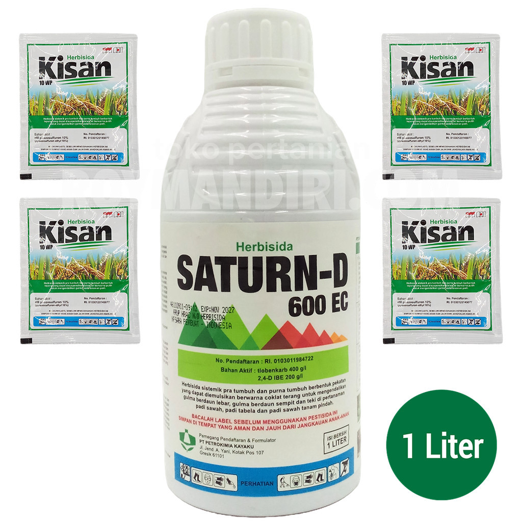 Jual Herbisida Selektif Padi Saturn-D 600EC @1 liter plus 4 Kisan @25 ...