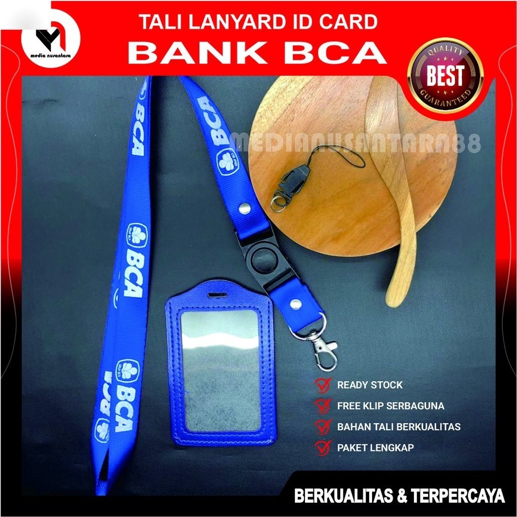 Jual BANK BCA Lanyard Id Card Holder Lengkap Dengan Strap Multifungsi ...