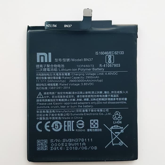Jual Baterai Xiaomi ( BN37 ) Bat Redmi 6 Model Original | Shopee Indonesia