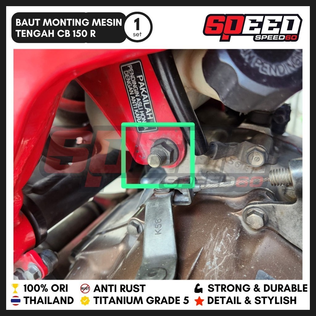 Jual Probolt Titanium Baut Monting Mesin Tengah Honda CB 150 R Grade 5 ...