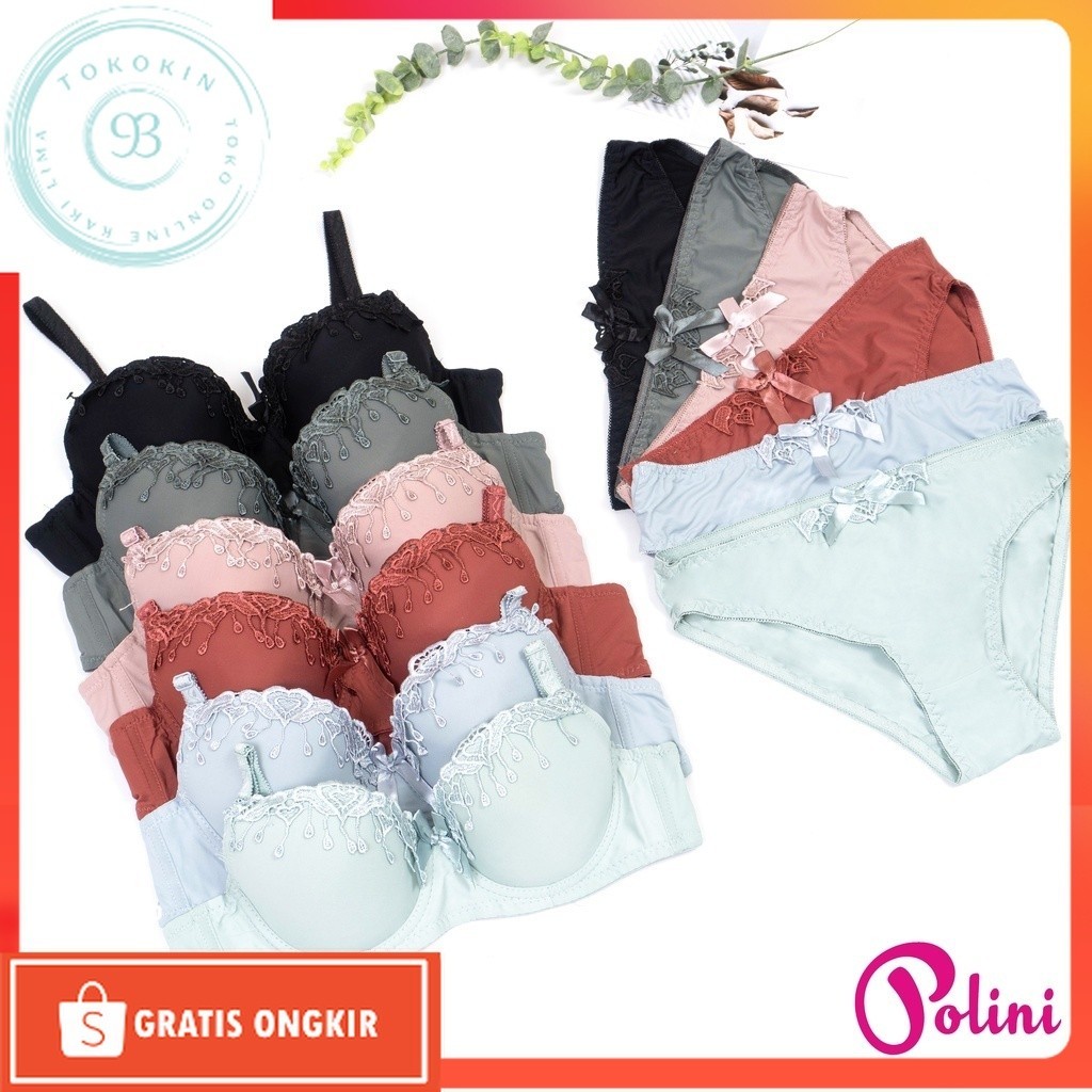 Jual One Set Kekinian / HW - Stelan Bra Wanita / Pakaian Dalam Perempuan Set Bh Berkawat POLINI ...