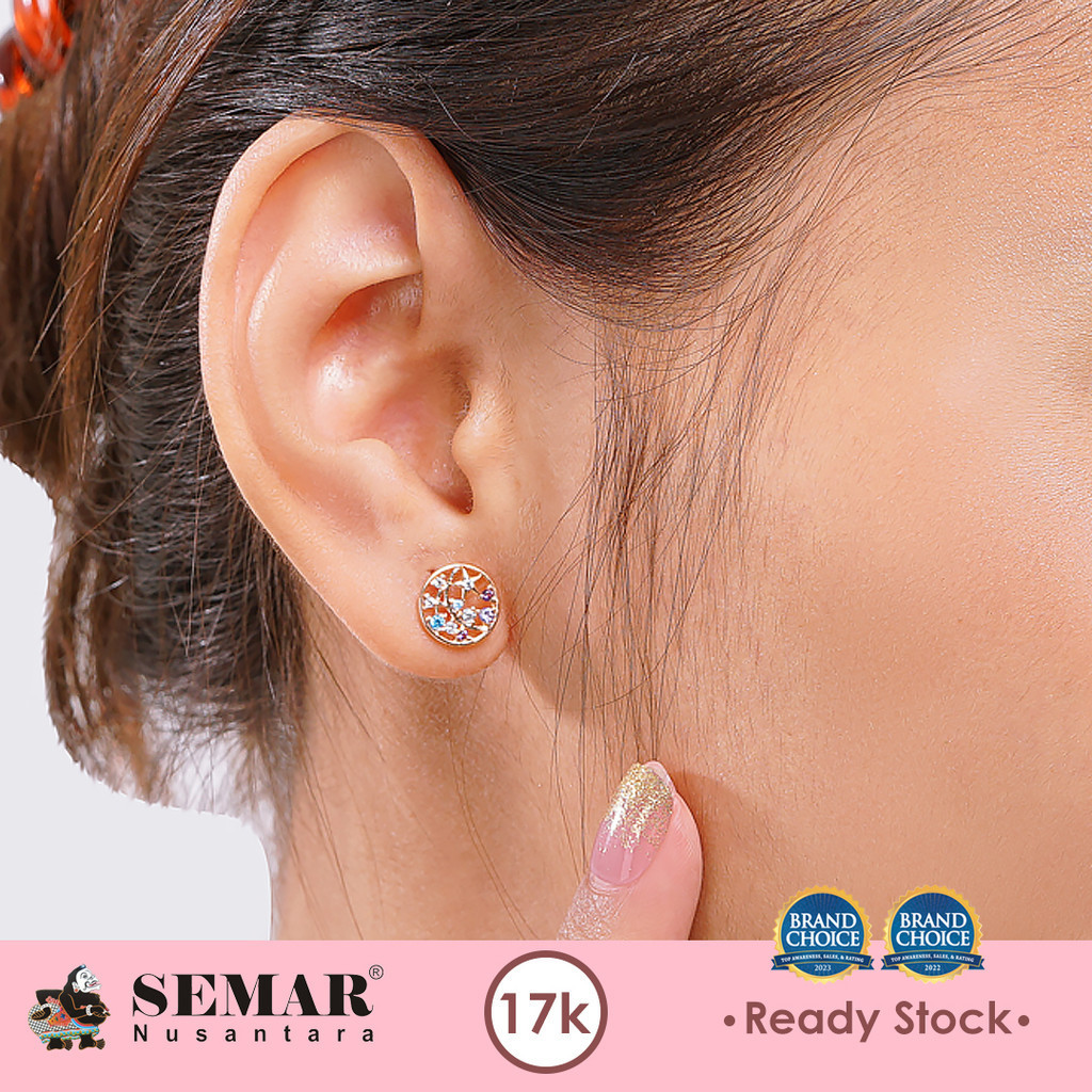 Jual Anting Emas Alica Star Gold 17K Semar Nusantara | Shopee Indonesia