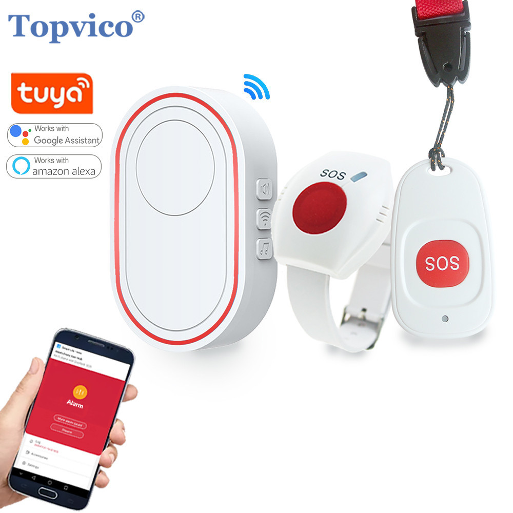 Jual Topvico Tuya Emergency Panic Button WIFI for Elderly Alarm SOS ...