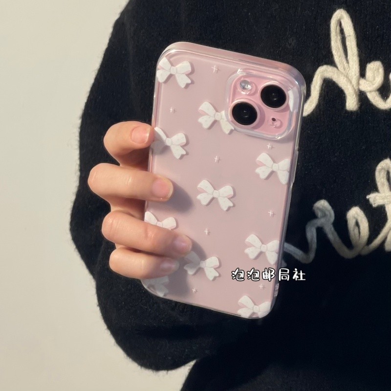 Jual banyak dasi kupu-kupu Putih transparan soft case hp Iphone 17 Pro ...