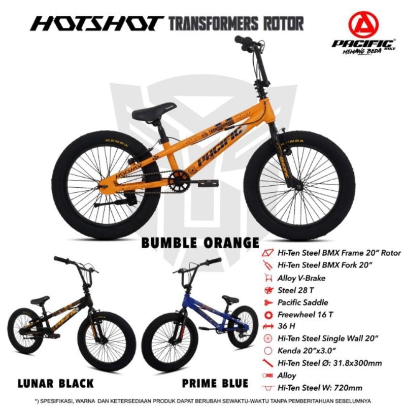 Jual SEPEDA BMX PACIFIC HOTSHOT TRANSFORMERS 20 INCH ROTOR / TANPA ROTOR | Shopee Indonesia
