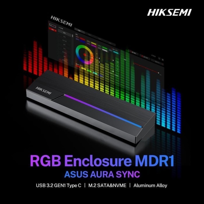 Jual Hiksemi MDR1 RGB SSD Enclosure M.2 NVMe PCIe External Case USB-C ...