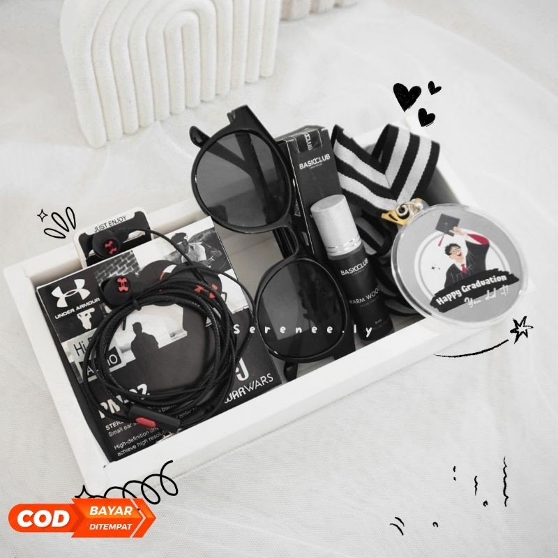Jual kado ulang tahun cowok aesthetic / hampers wisuda/ set gift box ...
