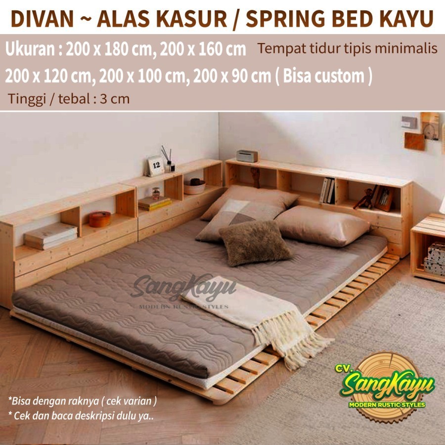 Jual Tempat tidur kayu dipan divan ranjang alas matras kasur spring bed ...