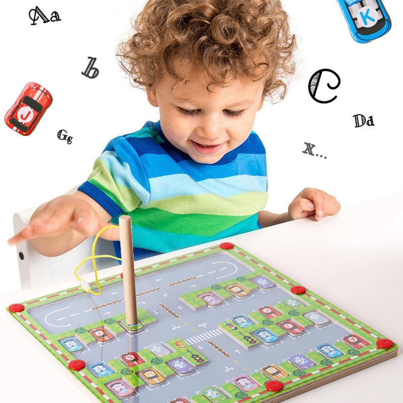 Jual Mainan Simulasi Parkir Mobil Magnet Puzzle Belajar Mengenal Huruf ...