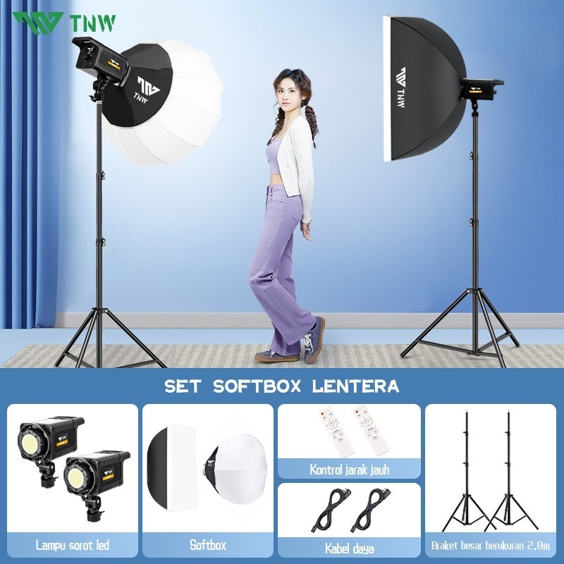 Jual TNW Softbox Lantern 65cm LED Video Lighting+2.8m Tripod Softbox ...