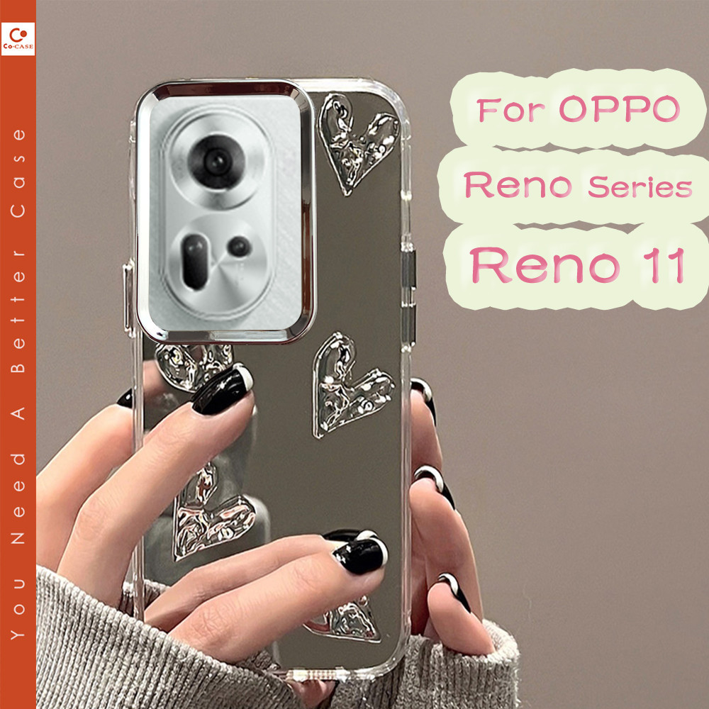 Jual Case Oppo Reno 11 5G Reno 11F 11 10 Pro 5G Reno 8T 5G 4G 8Z 5G Casing Ponsel Cermin Hati ...