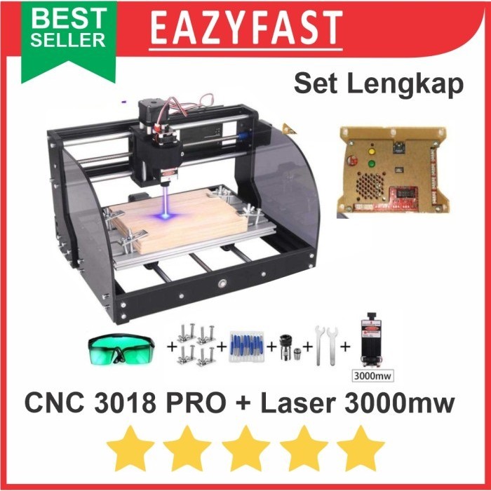 Jual Mesin CNC Router + Laser 3W Combo 2 in 1 3018 Pro 3 Axis Engraver Ukir | Shopee Indonesia