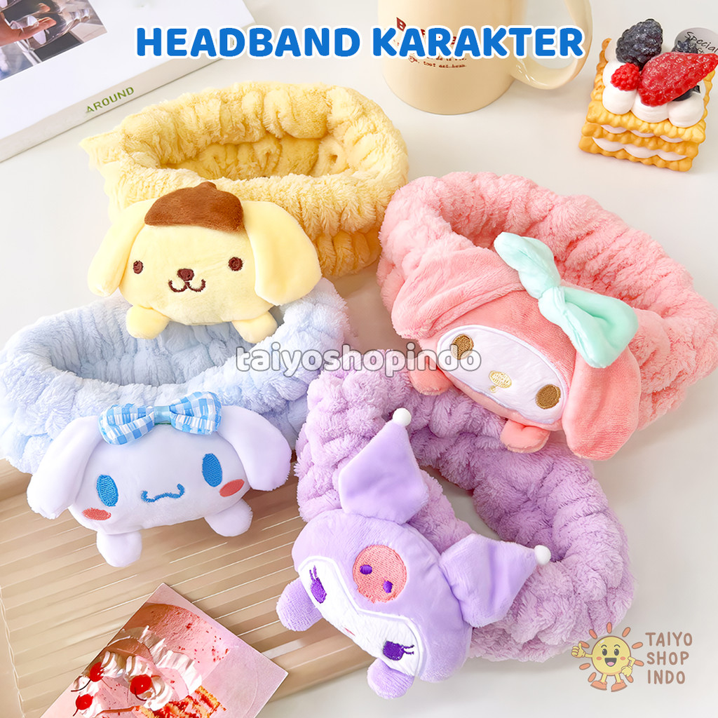 Jual TAIYO Headband Karakter Kuromi Cinnamoroll Melody Bando Bandana ...