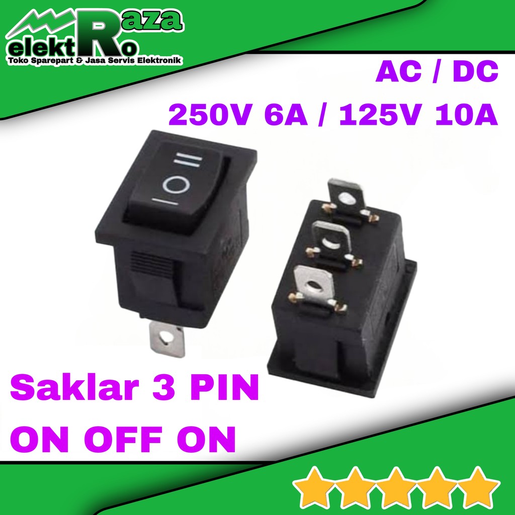 Jual Saklar Switch ON OFF ON 3 PIN Hitam | Shopee Indonesia