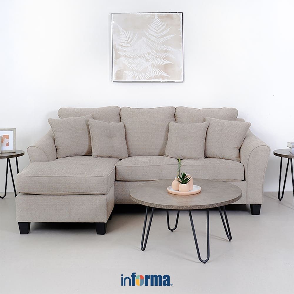 Jual Informa Ashley Abney Sofa L Sectional Fabric Kanan - Cokelat Muda ...