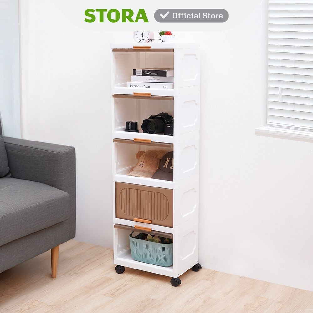 Jual Stora Rak Troli 5 Tingkat Dengan Roda - Cokelat Organizer ...