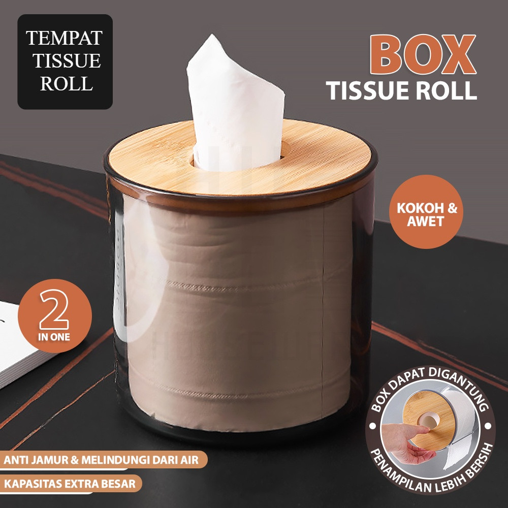 Jual AMORE Tempat Tisu Roll Bulat Kotak Penyimpanan Tissue Tabung ...