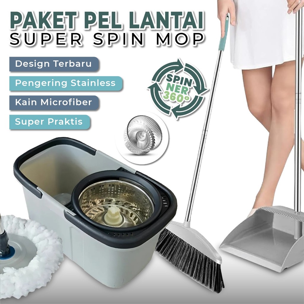 Jual Paket Bundle Hemat Alat Pel Lantai Ultra Mop Aclima Spin Mop ...