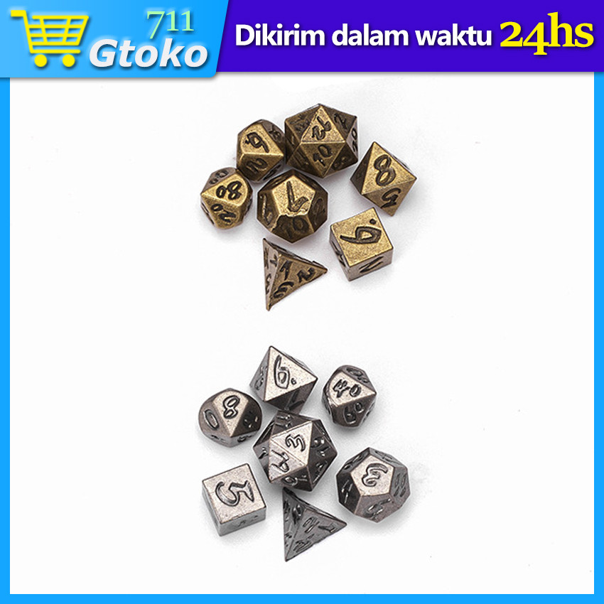 Jual 7 Pcs Dadu Polyhedral Mini Dice Set DND Board Game Permainan ...