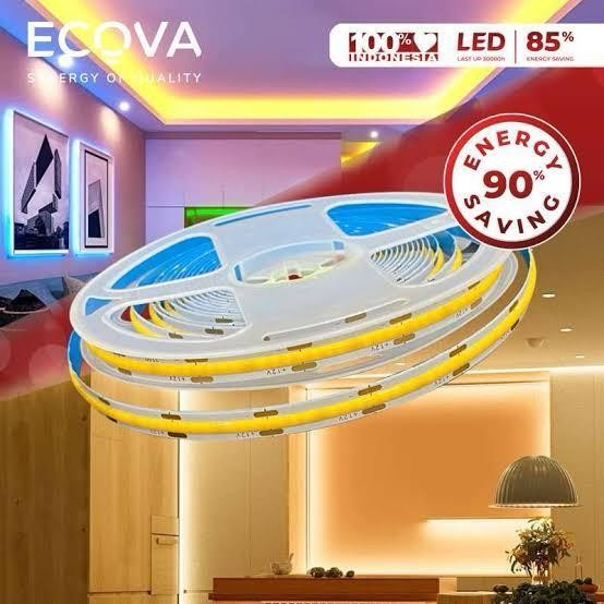 Jual ECOVA - Lampu LED Strip COB Dc 12V 5 Meter Indoor IP32 With Double ...