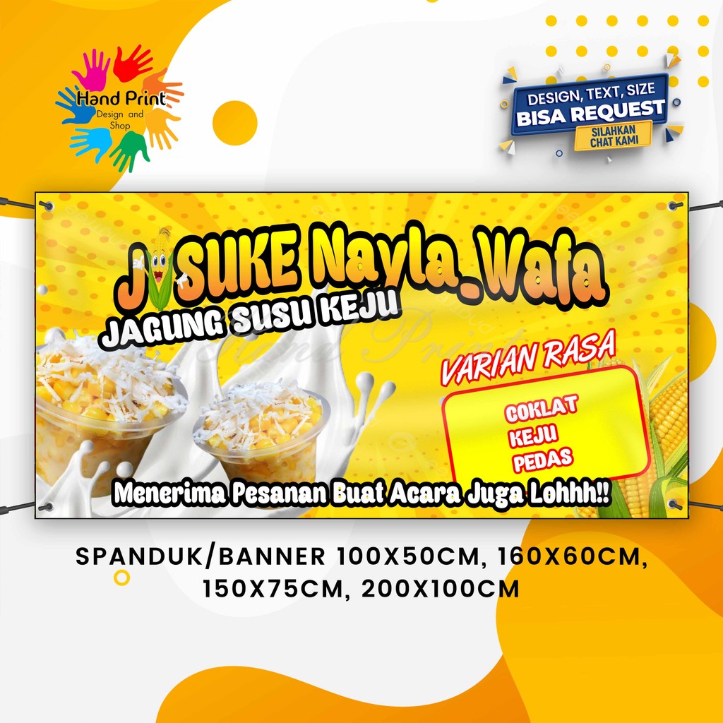 Jual Cetak Spanduk Banner Jualan Jasuke Jagung Susu Keju KUning MMT ...