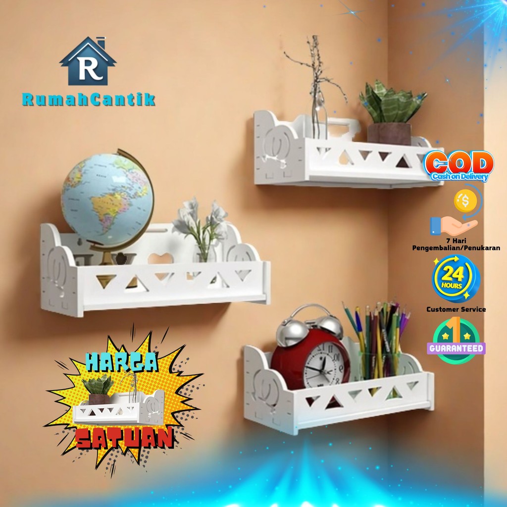 Jual RumahCantik - Rak Tempel Dinding Estetik Serbaguna Organizer ...