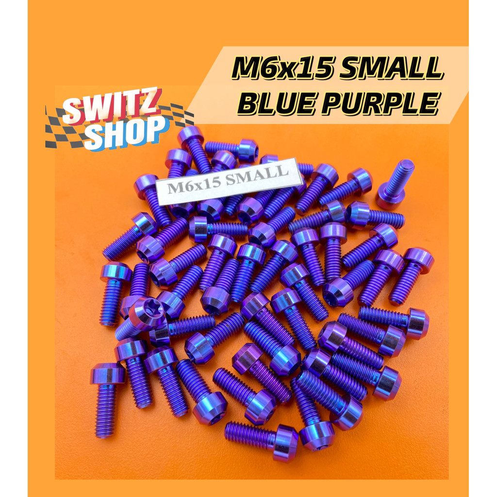 Jual Baut titanium small head M6x15 drat 10 panjang 1.5 cm | Shopee Indonesia