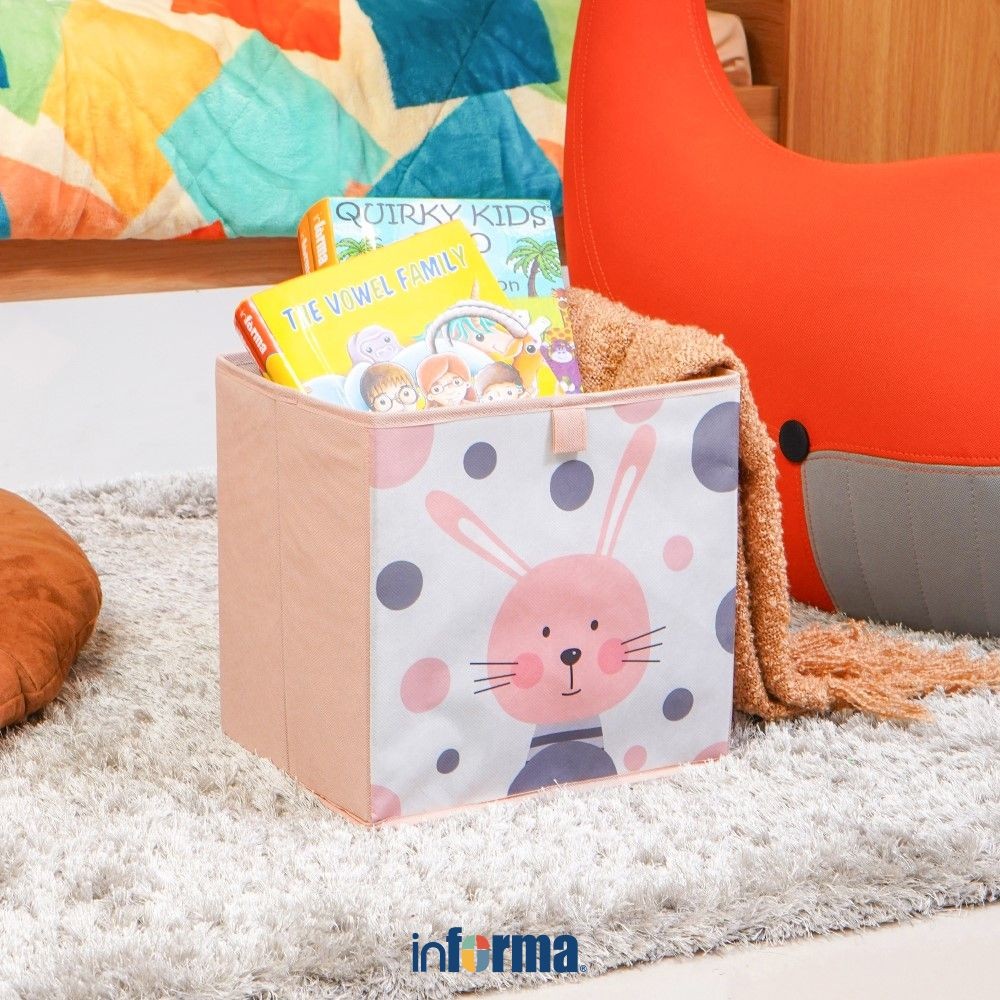 Jual Informa 29x23x29 cm Kotak Penyimpanan Lipat Motif Rabbit - Pink ...