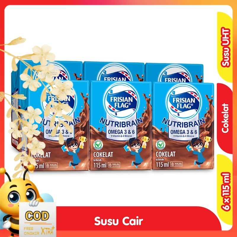 Jual Frisian Flag Nutribrain Susu UHT Cair Cokelat Kotak 6 x 115 ml | Shopee Indonesia