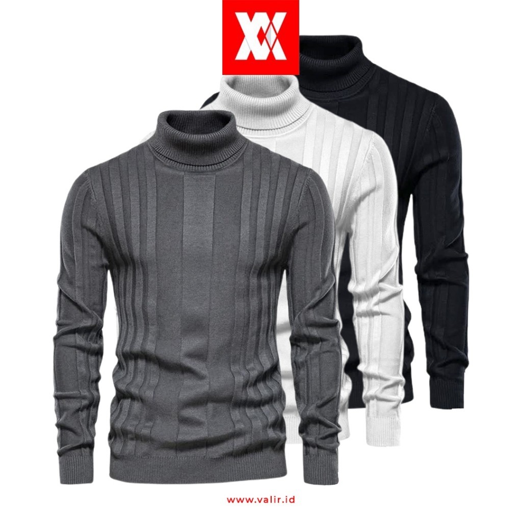 Jual Valir Lennon Sweater Rajut Unisex TurtleNeck Sweater Pria Wanita ...